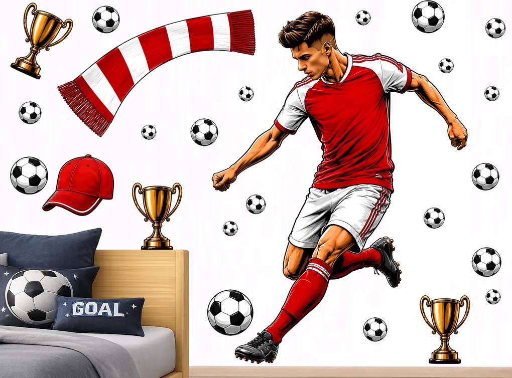Fotbalista Arsenal Londýn úpravy na přání sportovní nálepky na stěnu arch 54 x 75 cm
