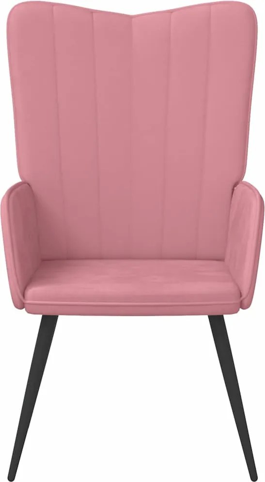 Relaxační křeslo růžové samet 327681