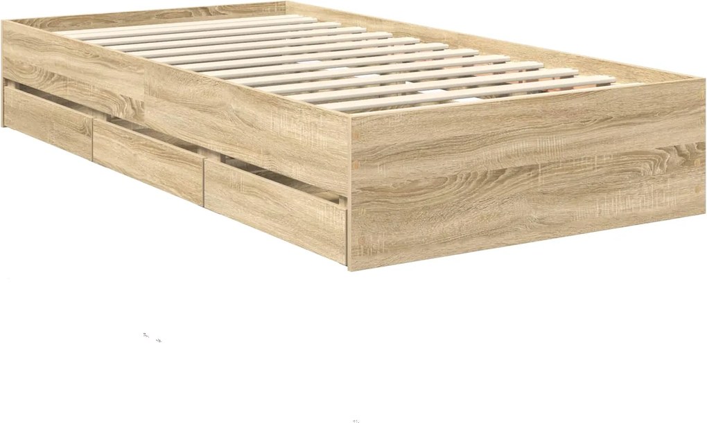 Rám postele s čelo Sonoma dub 100 x 200 cm Inženýrské dřevo 3412625