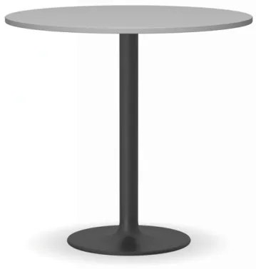 Konferenční stolek FILIP II, průměr 800 mm, černá podnož, deska šedá