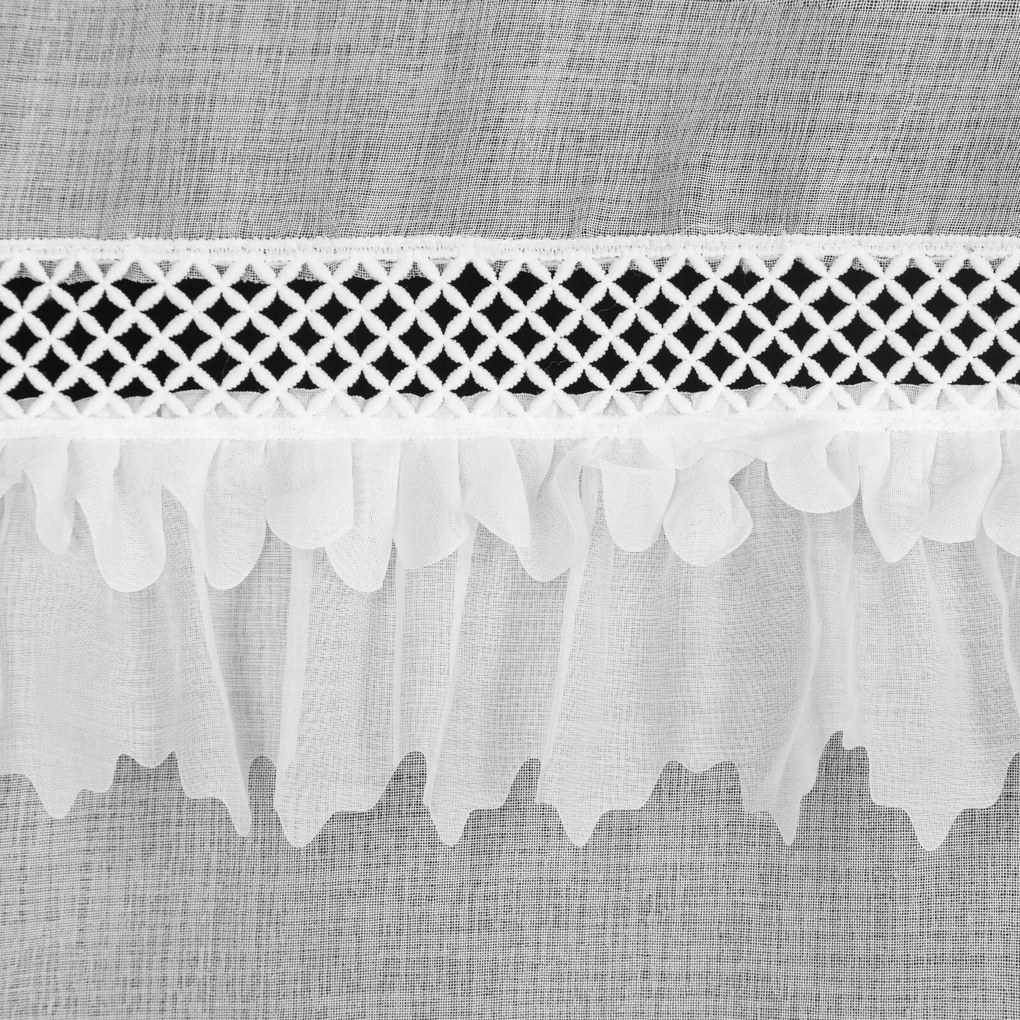 ZÁCLONA NA KROUŽCÍCH KIARA 140X250 CM BÍLÁ