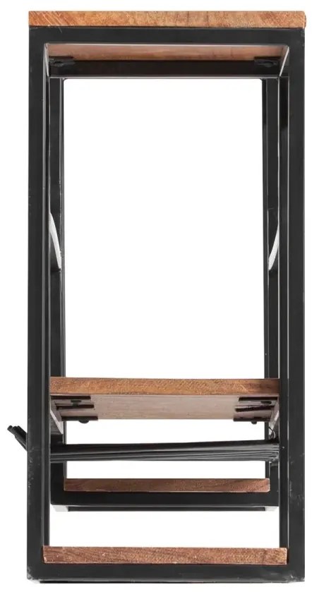 furniture-nabytek.cz - Masivní závěsná police Arvello z kovu a dřeva, lakovaná, hnědá – 100×20×41 cm