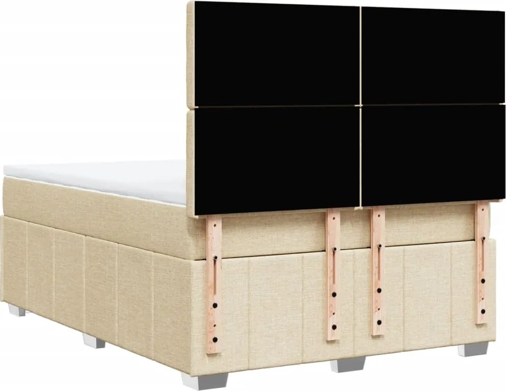 Box spring postel s matrací krémová 140x200 cm textil 3291710