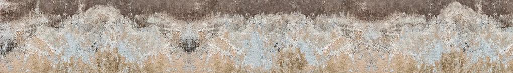 DIMEX | Fototapeta do kuchyně Betonová zeď s trhlinami KI-420-270 | 420 x 60 cm | hnědá, béžová, šedá