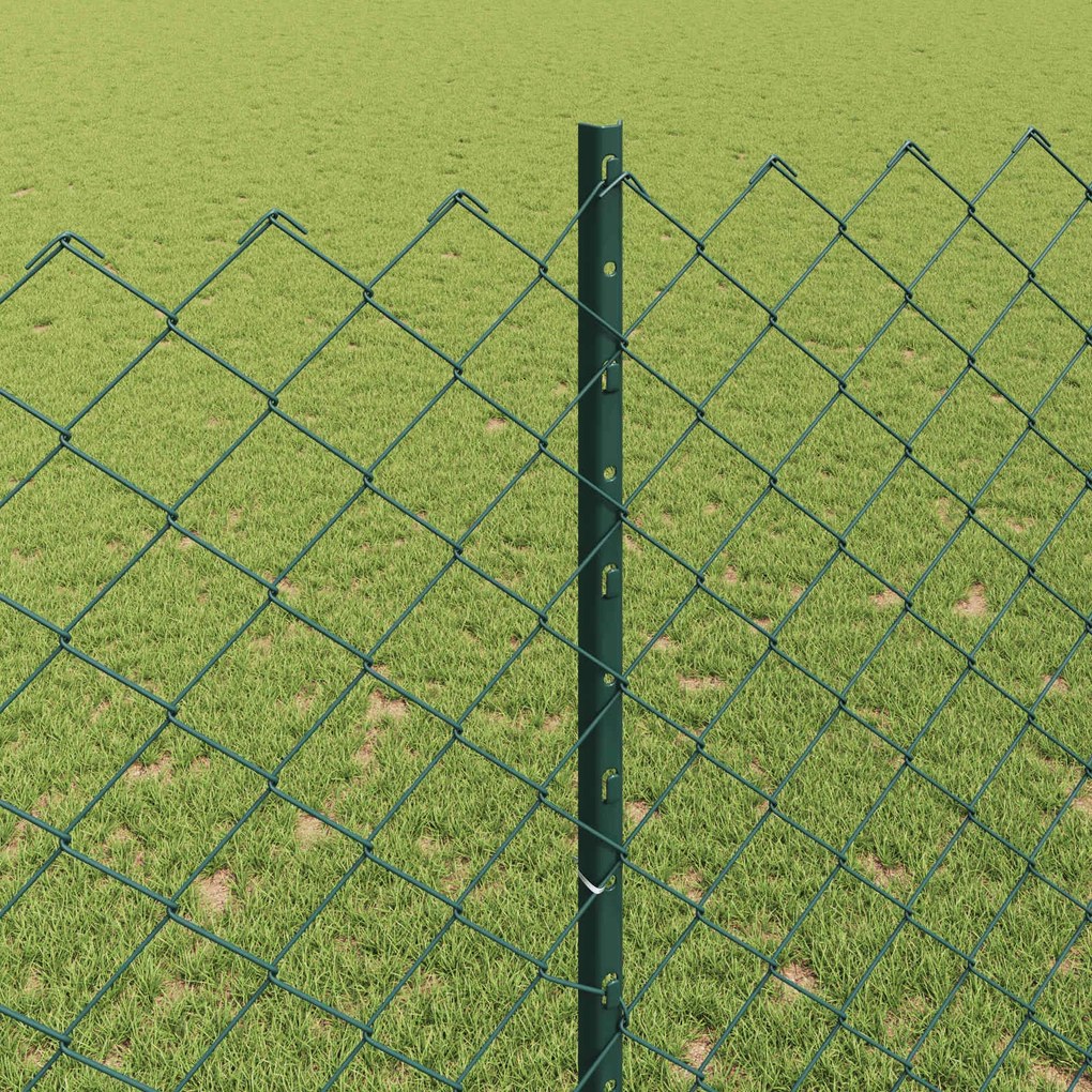 Plot s řetězovým odkazem a sloupkem 10 x 1,6 m Zelená Síťovina 3336244