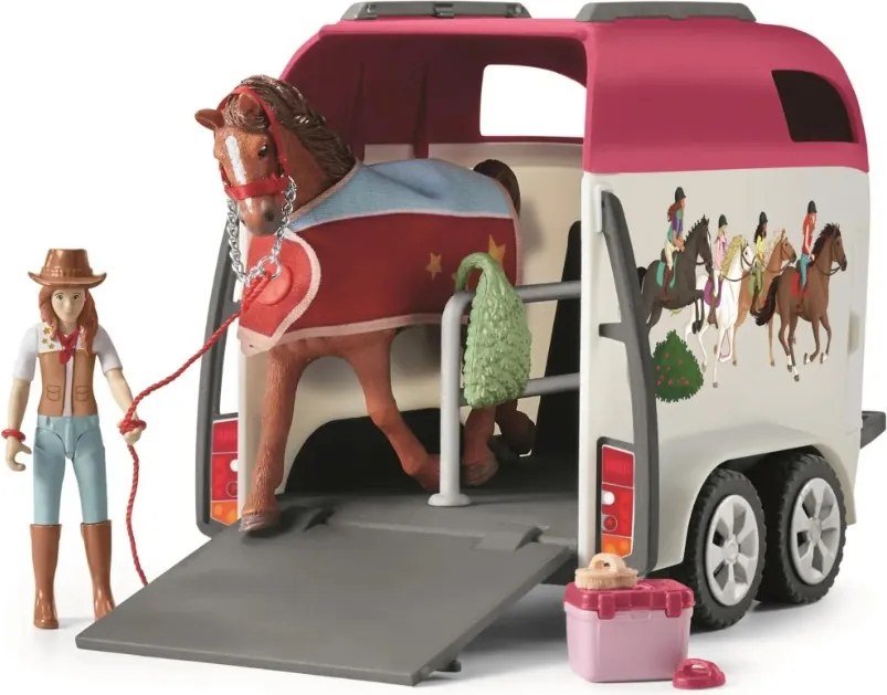 Schleich 42535 Dobrodružné auto s přívěsem a koněm