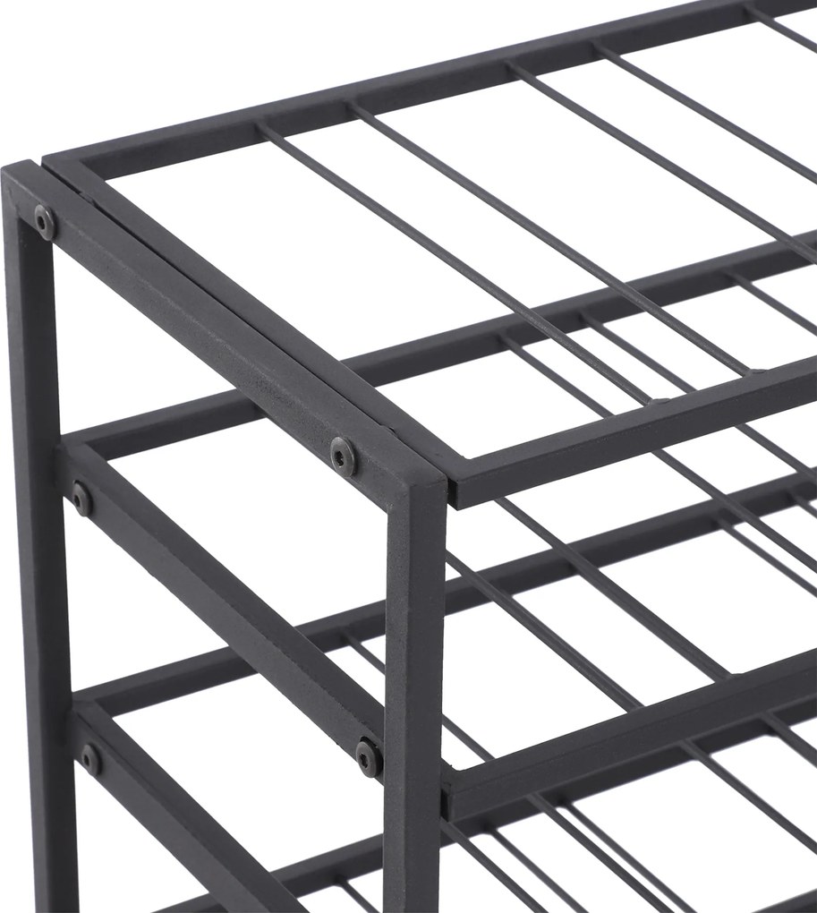 HOMCOM Stojan na víno s kapacitou 54 lahví 63D x 25Š x 91V cm černý kov