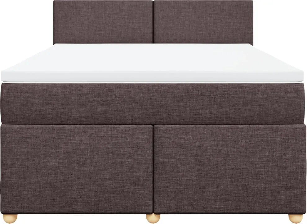 Box spring postel s matrací tmavě hnědá 140x190 cm textil 3288971