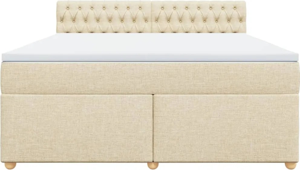 Box spring postel s matrací krémová 180x200 cm textil 3289071