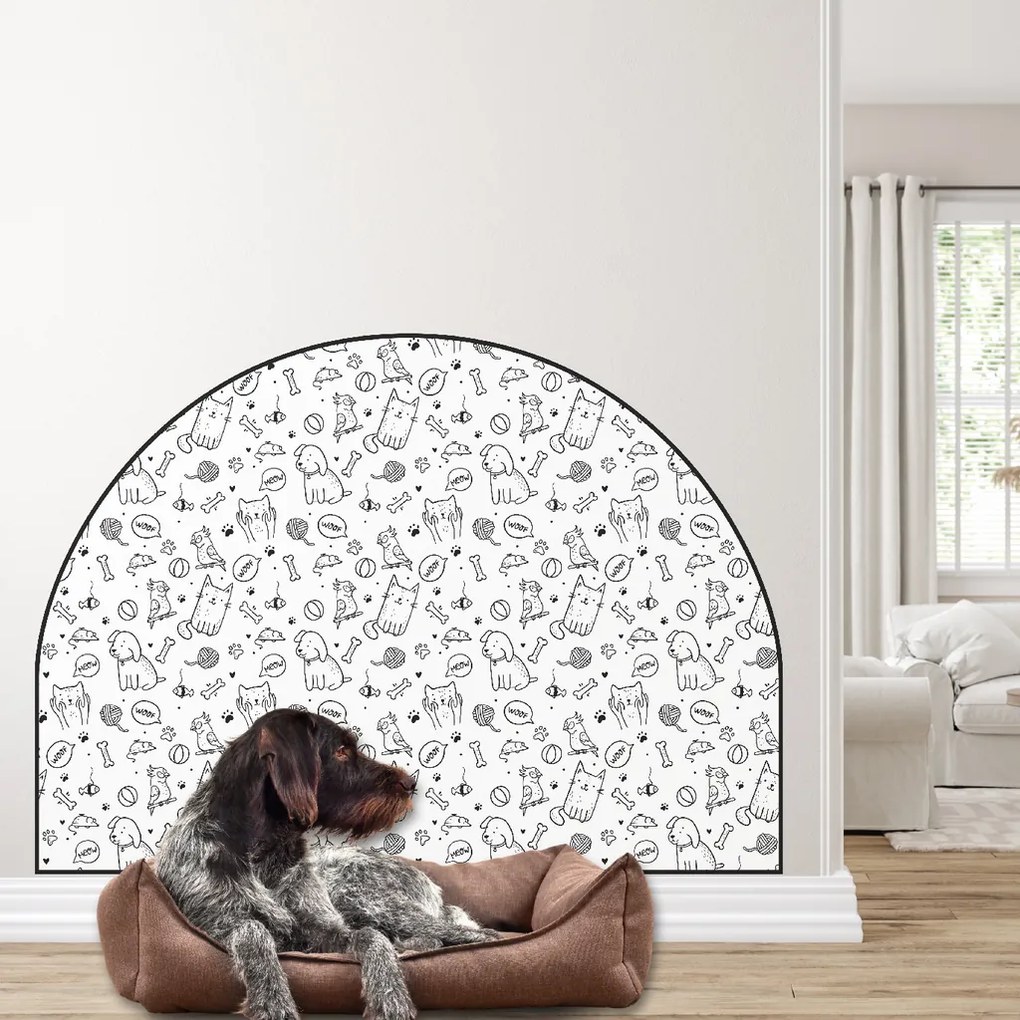 PIPPER. Ochranná textilní nálepka na zeď - Oblouk - Zvířata Velikost: 120x96cm, Jméno: Bez jména