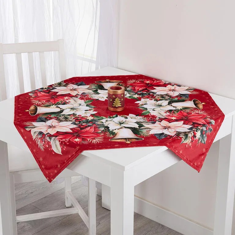 Středový ubrus RED POINSETTIA 85 x 85 cm