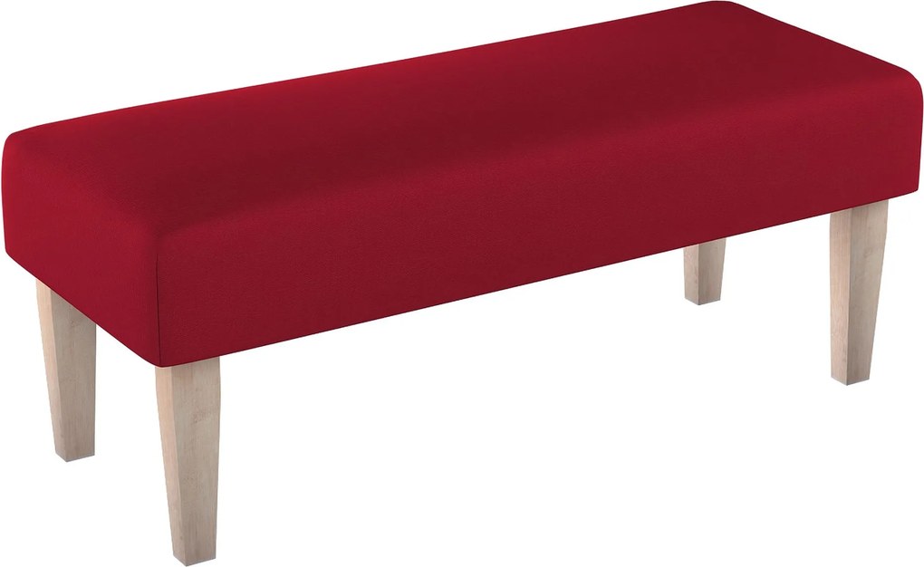 Dlouhá lavička 100x40cm barva červená látka pletený vzor
