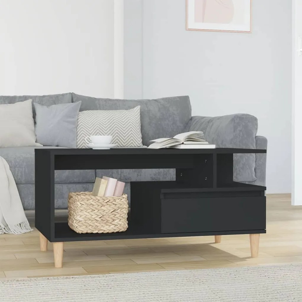 Konferenční stolek černý 90 x 49 x 45 cm kompozitní dřevo