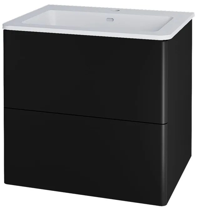 Mereo Mereo, Siena, koupelnová skříňka s umyvadlem z litého mramoru 61 cm, bílá, antracit, černá, CN440M