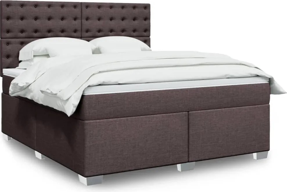 Box spring postel s matrací tmavě hnědá 180x200 cm textil 3290584