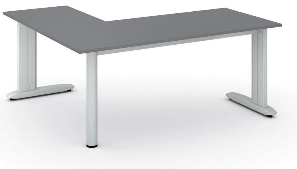 Rohový kancelářský stůl PRIMO FLEXIBLE, 180x160 cm, grafit