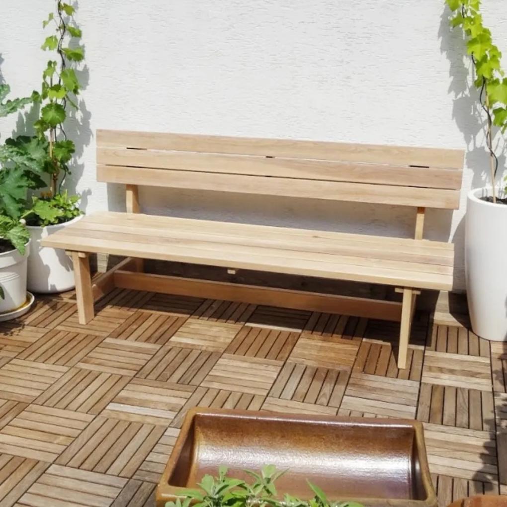 KULHÁNEK Široká zahradní lavice s opěradlem - klasická Délka: 150 cm, Odstín nátěru: lazura - ořech