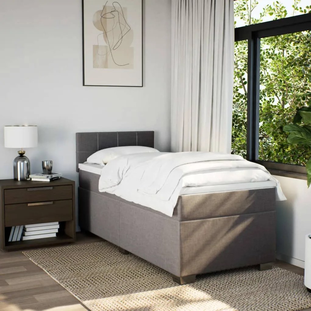 Box spring postel s matrací taupe 80x200 cm textil 3288019