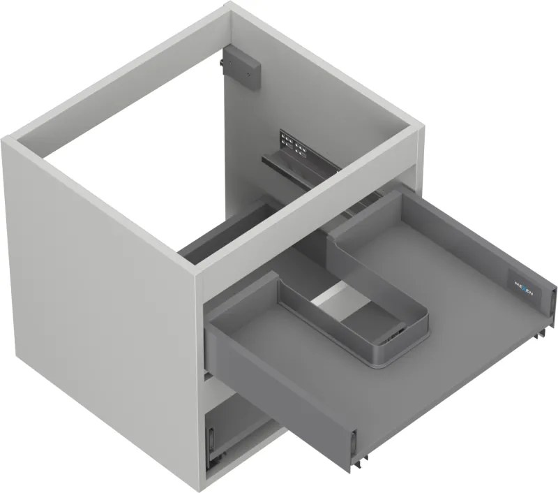 Mexen Box-A, závěsná skříňka 50 cm, 2 zásuvky, matná šedá, 91AX0-0500-470-2-62