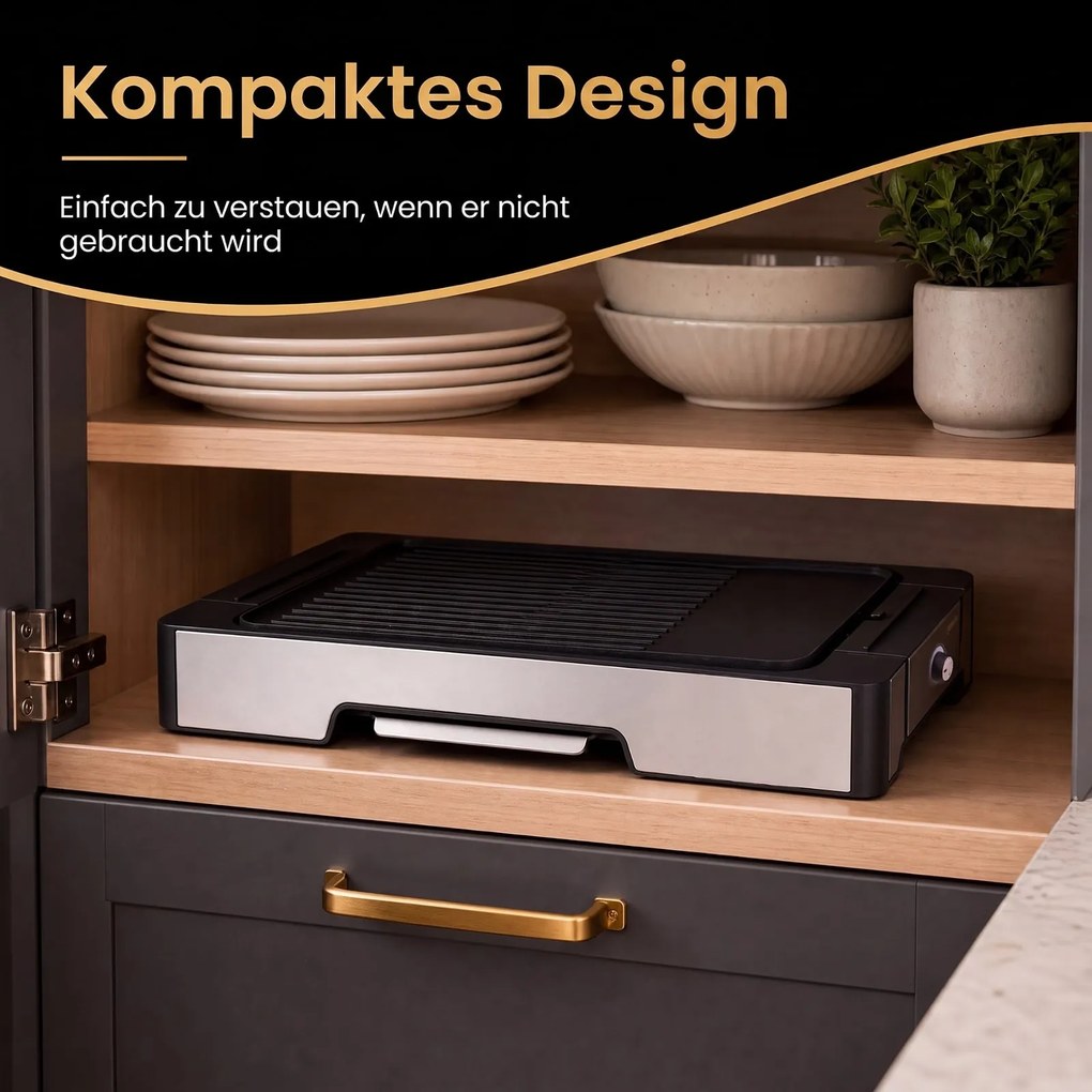 Costway Elektrický gril 2300 W stolní gril s plynulou regulací teploty