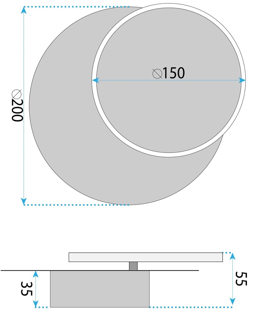 Toolight Toolight, nástěnné LED svítidlo 20cm, 10W, 3000K, LHJ082-W, černá, OSW-60040