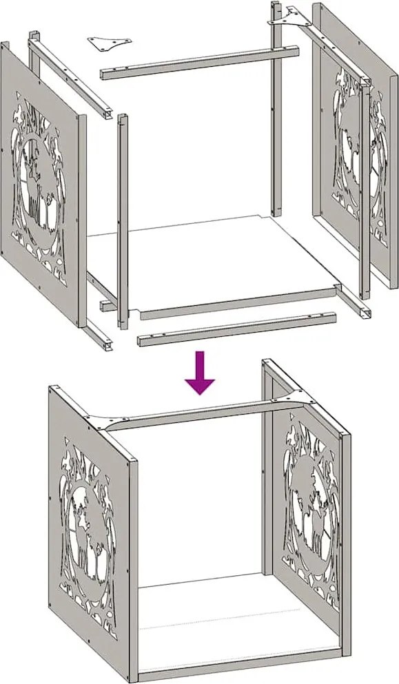 vidaXL Stojan na palivové dřevo 40x40x40 cm [864252] Barva: Olivově zelená