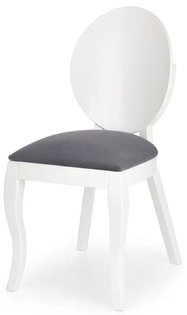 Dřevěná židle Verdi, bílá / šedá