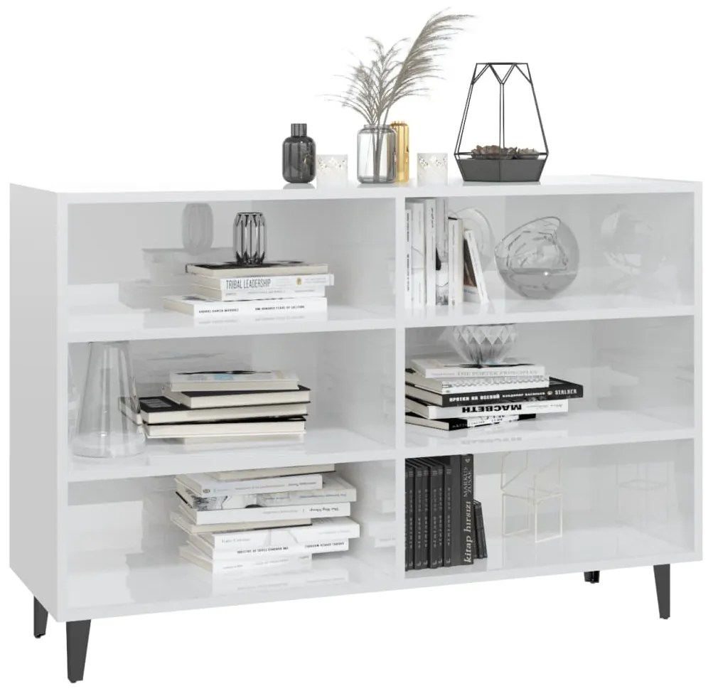 vidaXL Marketos Příborník bílý s vysokým leskem 103,5x35x70 cm kompozitní dřevo