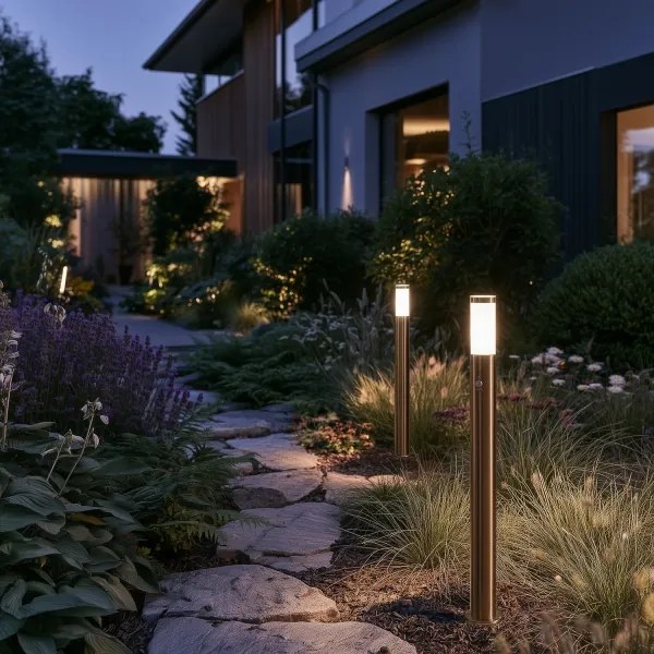BRILAGI - Venkovní lampa se senzorem ELIA 1xE27/20W/230V IP44 100 cm chrom