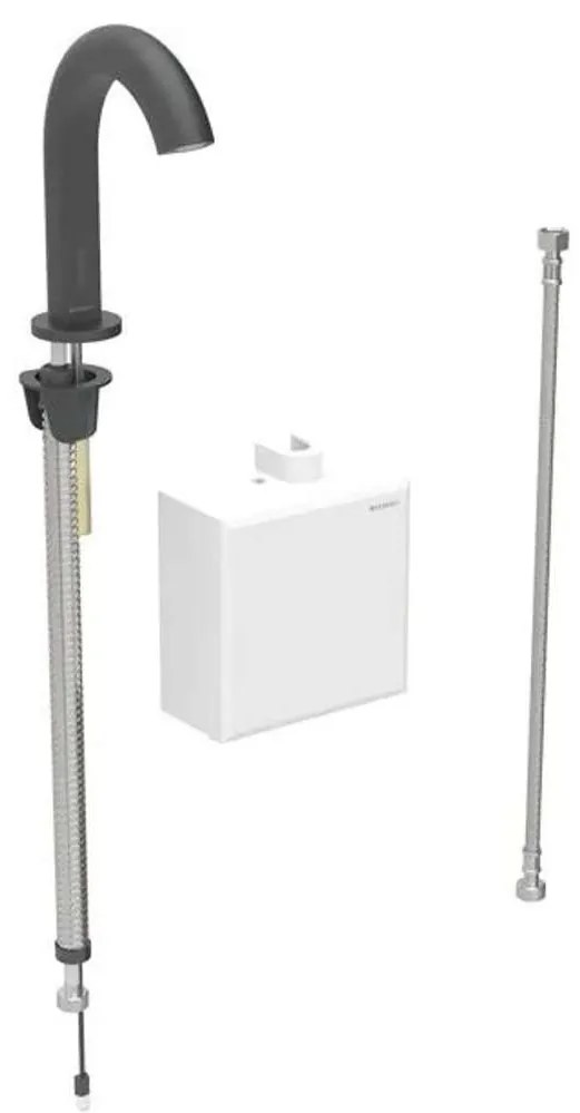 Geberit Piave - Elektronický umyvadlový ventil, pro studenou vodu, napájení z generátoru, easy to clean, Bluetooth, matná černá 116.165.14.1