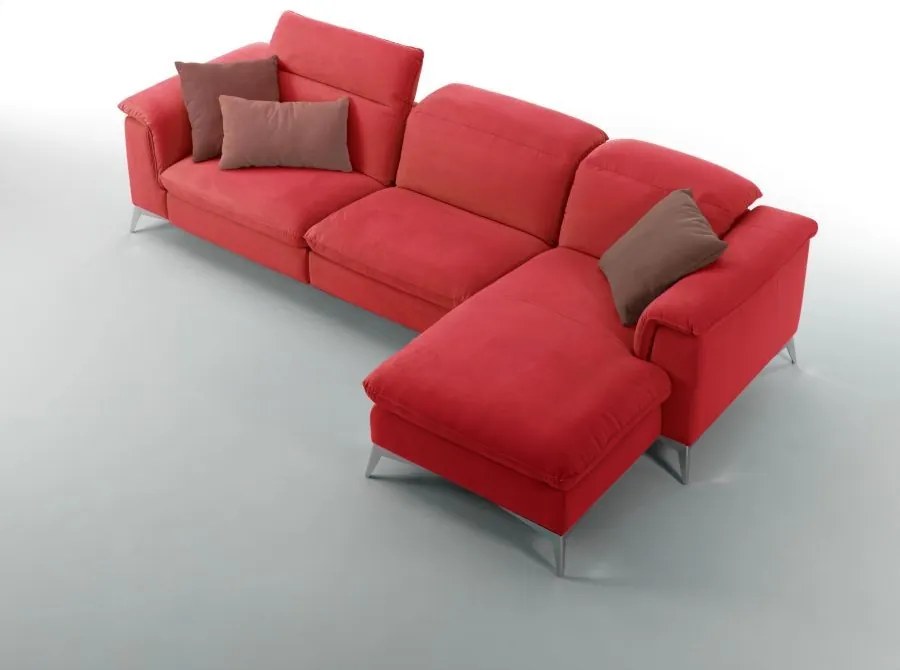 Pregio Italia sofa&relax Rohová sedací souprava SOLUTION Provedení: 2 místná + lehátko, Vzorník látek: tekno fibra 30 red