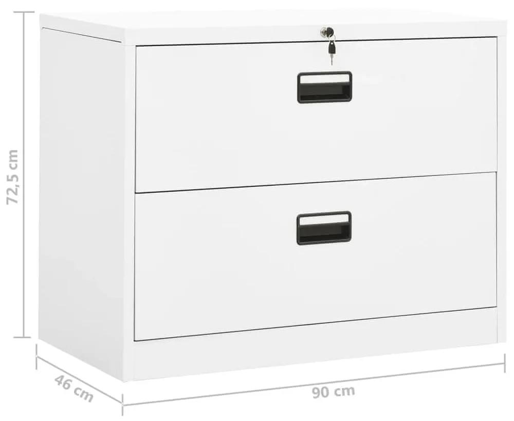 Petromila Kancelářská skříň bílá 90 x 46 x 72,5 cm ocel