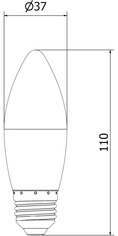Mexen Nova, LED žárovka E27, C37, 10W, Teplá - 3000K, 1055 lm - L102-E27-1030-01