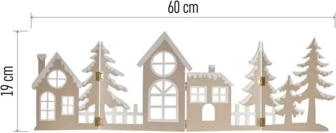 EMOS LED dřevěná vesnička 60cm DCWW41