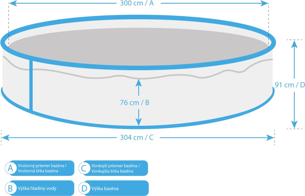 Marimex | Bazén Marimex Orlando 3,05x0,91 m s příslušenstvím - motiv šedý | 10303042