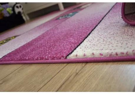 koberec KIDS Sovy růžový C412 velikost 240x330 cm | krásné koberce cz