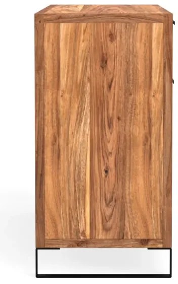 furniture-nabytek.cz - Masivní komoda Sidora z akáciového dřeva, lakovaná, hnědá – 126×45×84 cm
