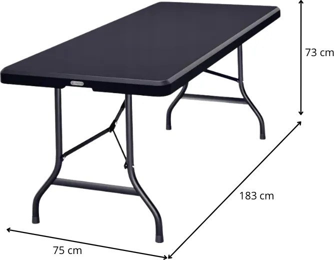 Cateringový skládací stůl Jimenez 183×75 cm antracitový