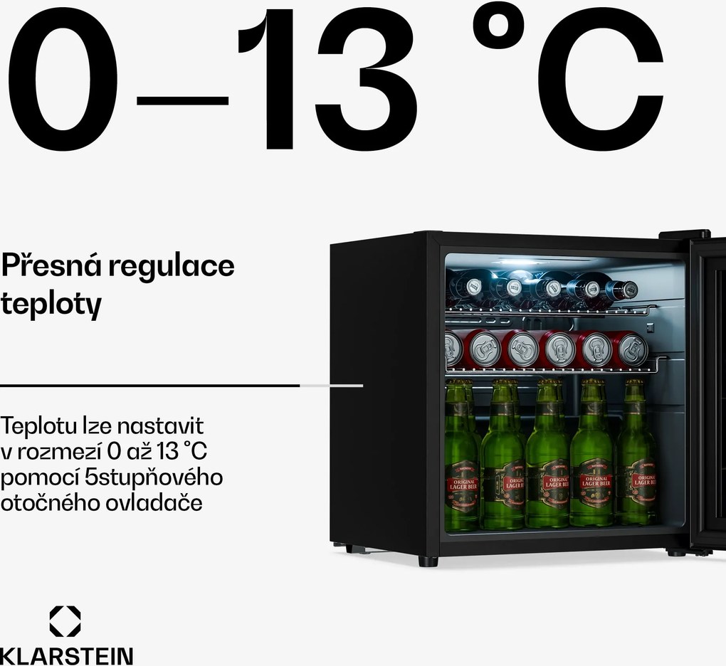 Klarstein Beersafe nápojová chladnička se zrcadlovými dveřmi | 44 x 48 cm | LED vnitřní osvětlení