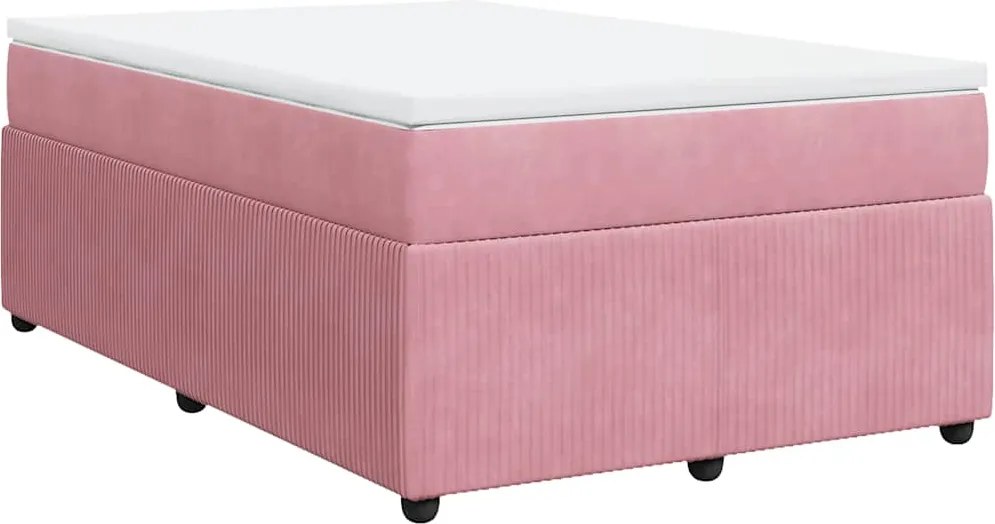 Box spring postel s matrací růžová 120x190 cm samet 3285631