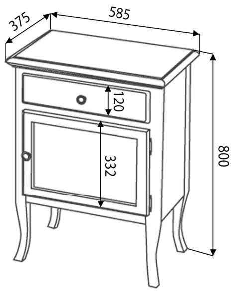 Sapho RETRO skříňka 60x80x38cm, buk, levá 1713