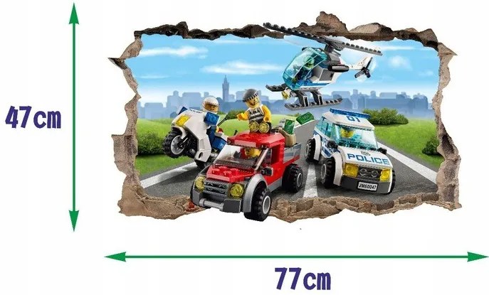 3D nálepka na zeď do dětského pokoje s motivem LEGO