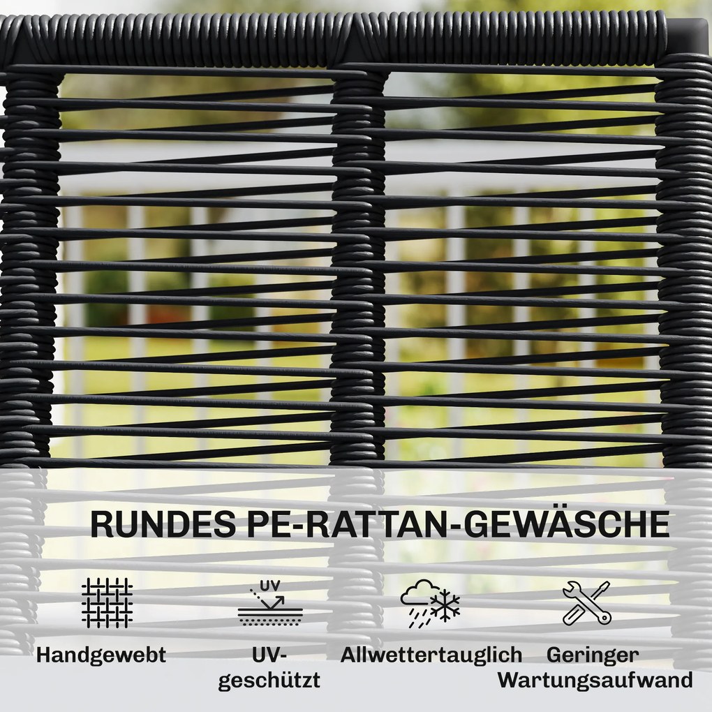 Zahradní pohovka s polštáři 2místná pohovka venkovní balkónová pohovka ratanová pohovka polyratanový zahradní nábytek 123 x 67 x 72 cm světle šedá