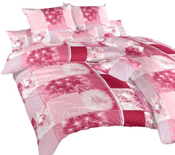 Dadka Povlečení bavlna Pampelišky 3D vínové 140x200, 70x90 cm