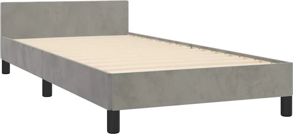 Rám postele bez matrace světle šedá 80 x 200 cm samet 3125965