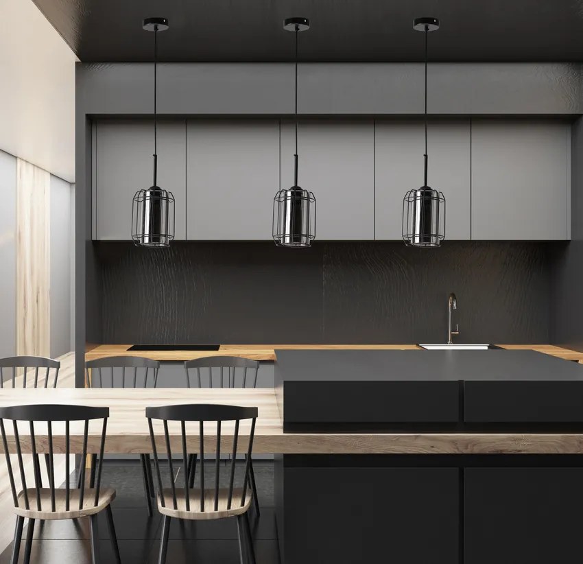 Černý závěsný lustr Jonera pro žárovku E27  - Candellux