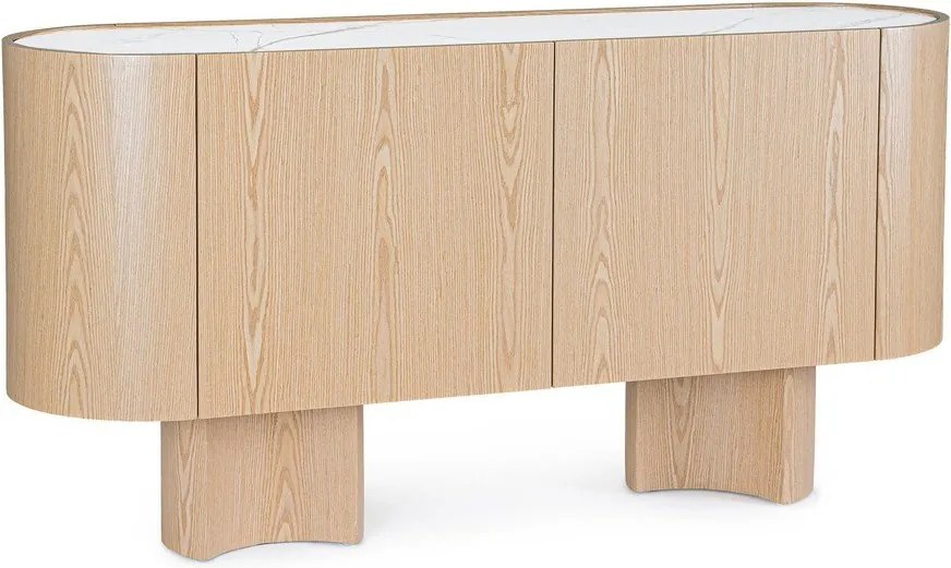 Komoda v dekoru dubu ve světle přírodní barvě 160x80,5x45,5 cm Otilia – Bizzotto