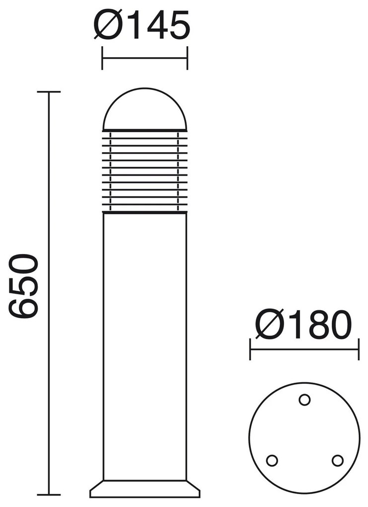 Cristher Nova E27 sloupkové svítidlo černé 500mm