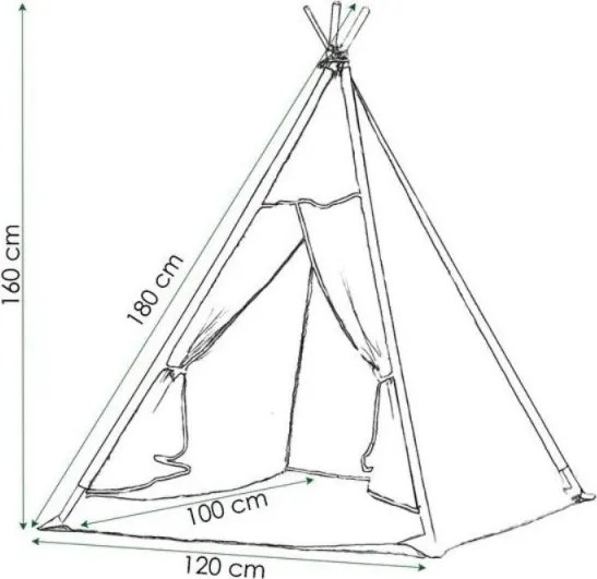 Teepee stan pro děti SPRINGOS Bílo-modrý s puntíky