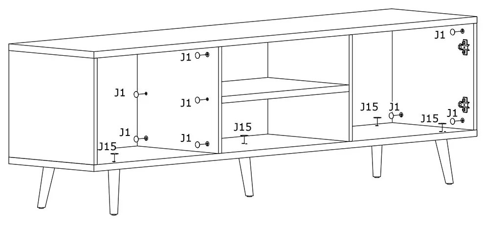 Brillo - TV stolek RTV - dub ribeck/bílá